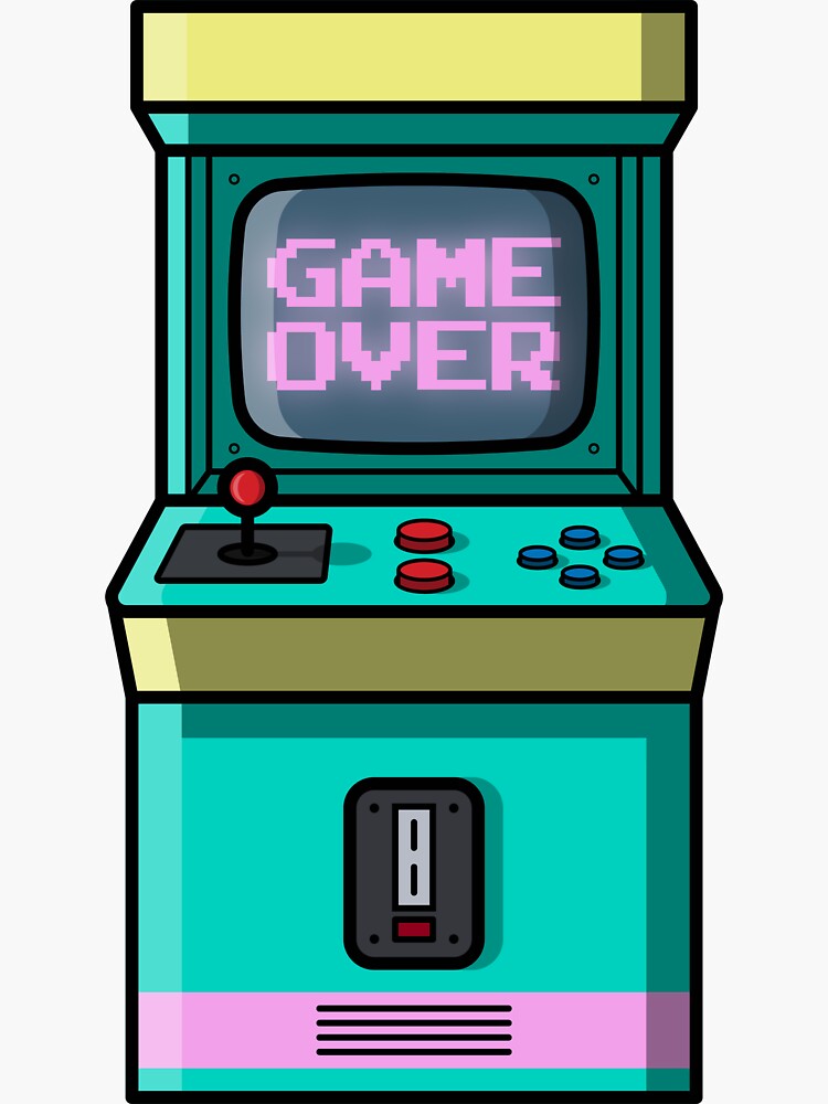 "GAME OVER - Retro Arcade Cabinet" Sticker for Sale by Maverick-95 ...