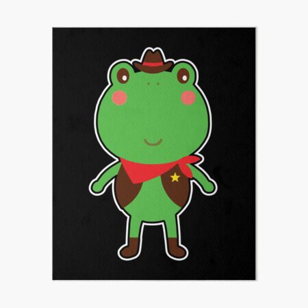 "Cute Frog With Cow Hat Kawaii Cowboys Animals" Art Board Print by ...