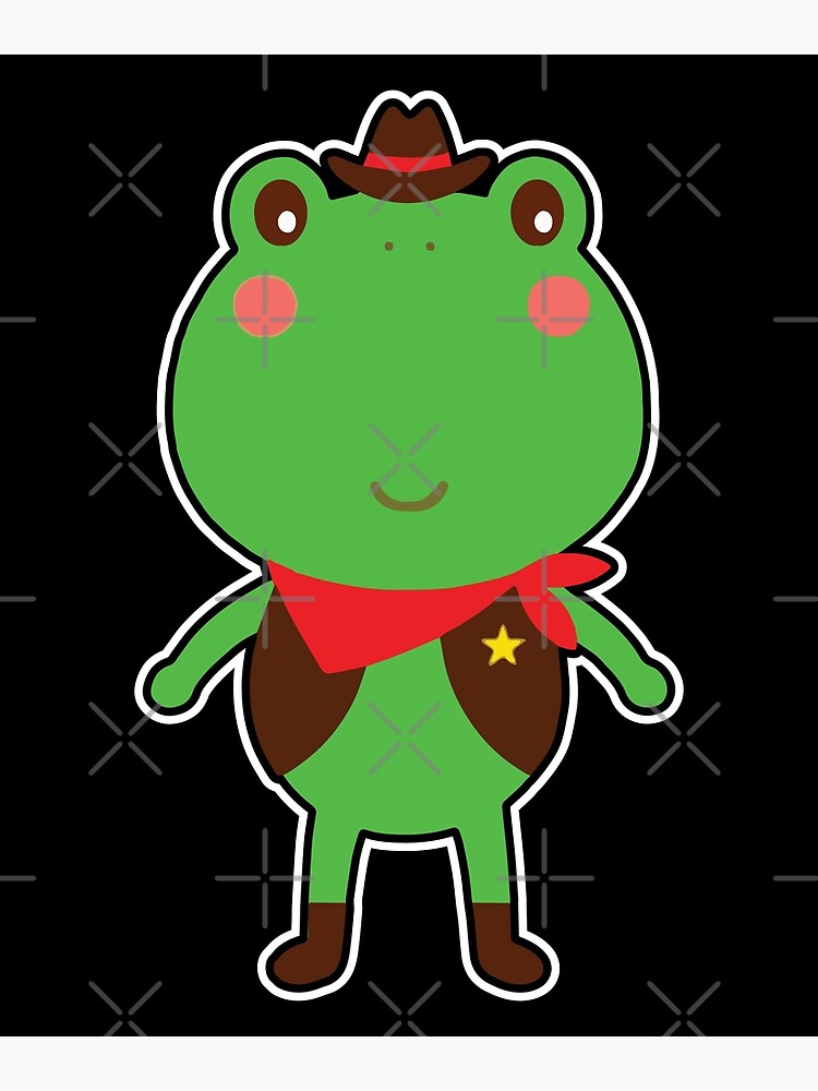 "Cute Frog With Cow Hat Kawaii Cowboys Animals" Poster by Yosefka20 ...