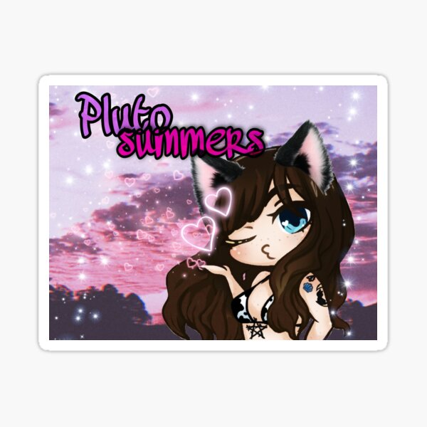 "Pluto Summers Starry Night Cat Girl" Sticker for Sale by PlutoSummers | Redbubble