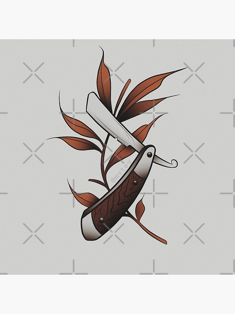 Traditional Straight Razor Drawing