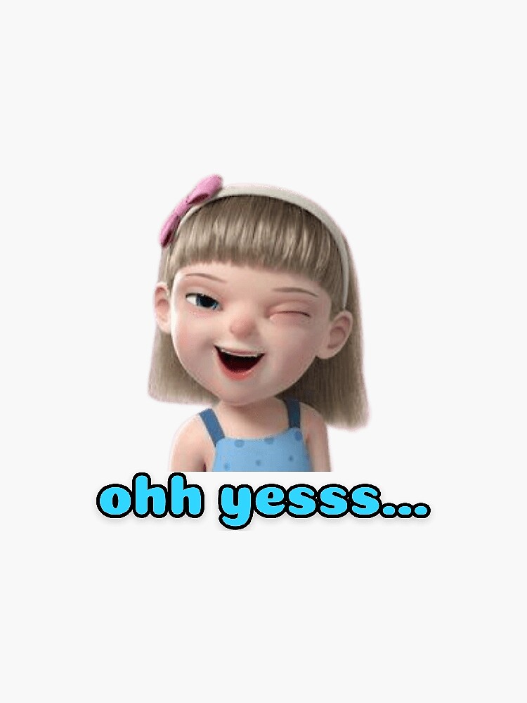 "Ohh Yes face expression of cute girl" Sticker by SSSTUDIOONE | Redbubble