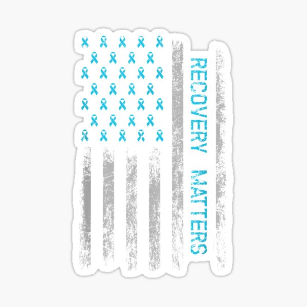 "Drug Alcohol Addiction Recovery Warrior American Flag" Sticker for ...