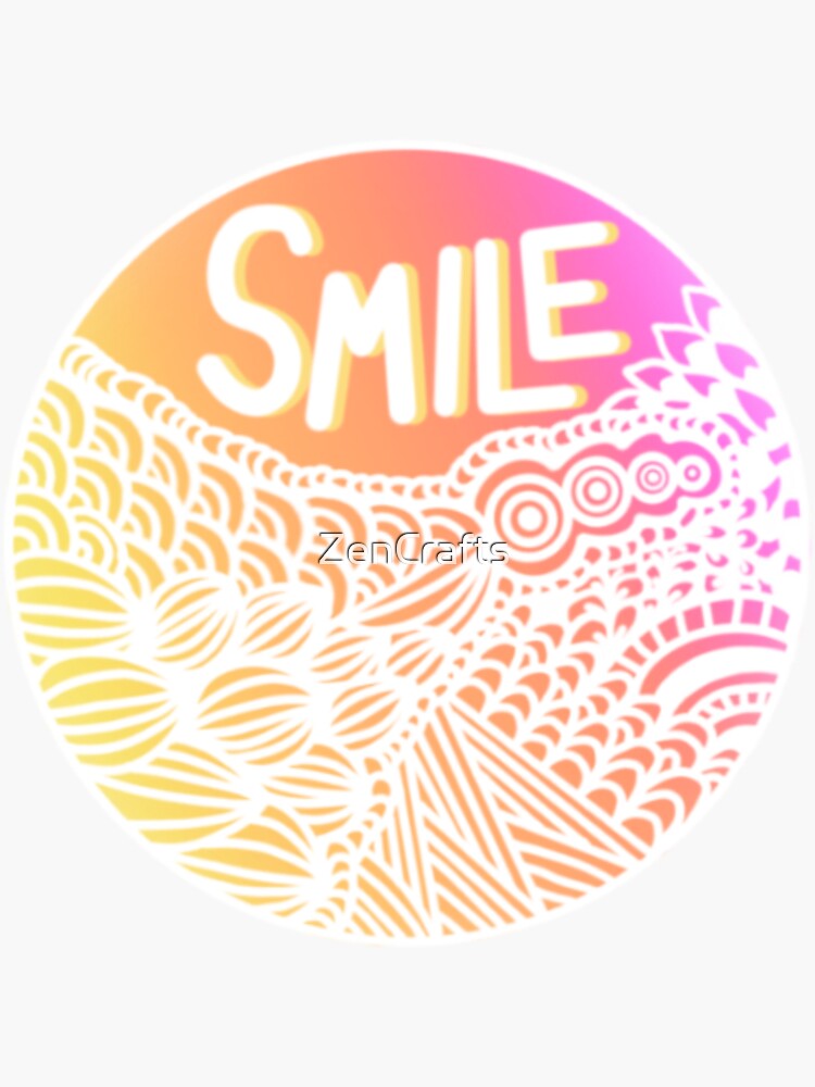 "Smile Rainbow Zentangles" Sticker for Sale by ZenCrafts | Redbubble