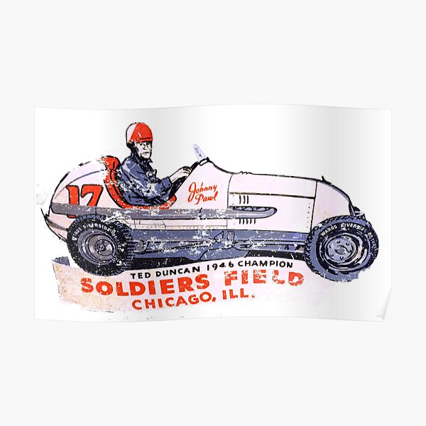 "Soldier Field Racing" Poster by Retrorockit | Redbubble