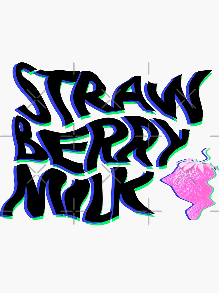 "Copy of Strawberry milk distorted gamer kawaii neon rgb" Sticker by ...
