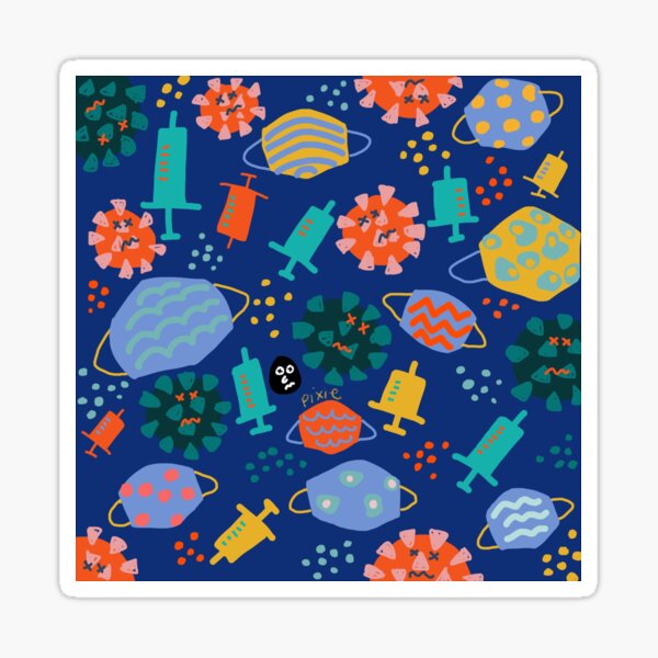 "Stay Away COVID " Sticker for Sale by PixieinPaint | Redbubble