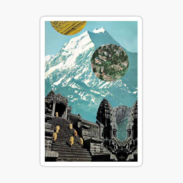 "Abstract Monks and Nature Collage" Sticker for Sale by Dweeb3 | Redbubble