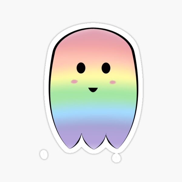 "Cute Blushing Rainbow Ghost " Sticker for Sale by MythicalPride ...