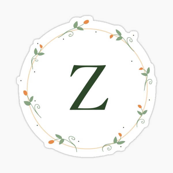 "orange and green floral letter "Z"" Sticker for Sale by MinimalisM ...
