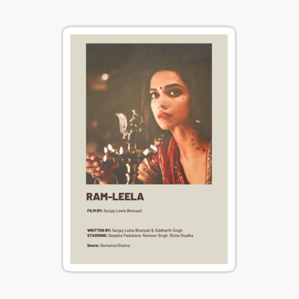 "Ram-Leela - minimalist movie poster " Sticker for Sale by BollywoodAI ...