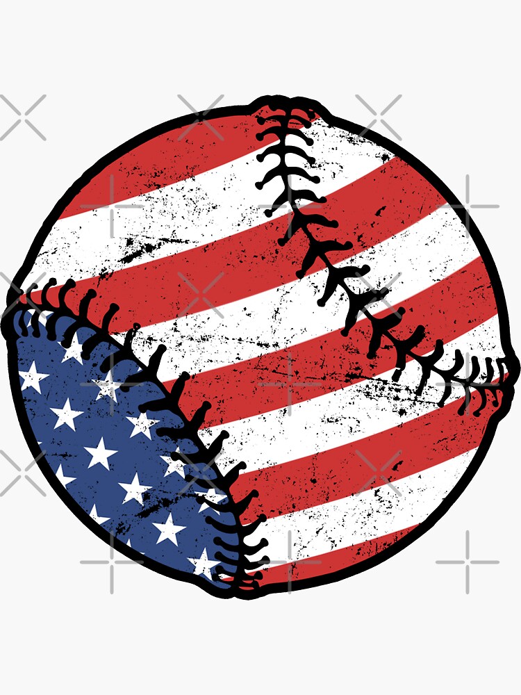 "American Flag Baseball Fan Patriotic" Sticker for Sale by ...