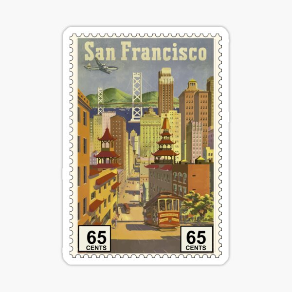 Sticker « Timbre-poste de San Francisco », par Gina-Driada | Redbubble