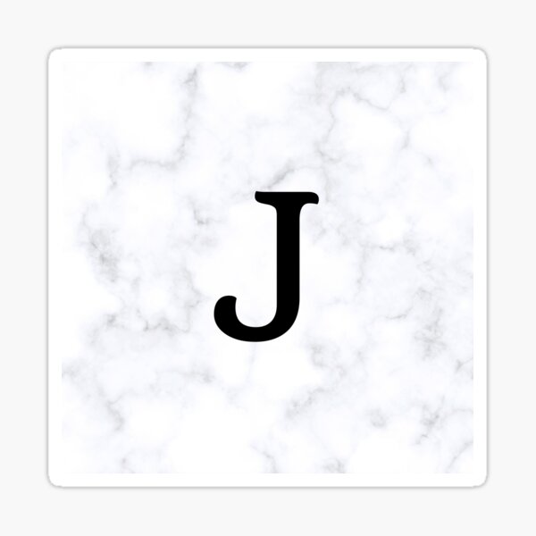 "Letter J Initial White and Gray Marble Background" Sticker for Sale by ...
