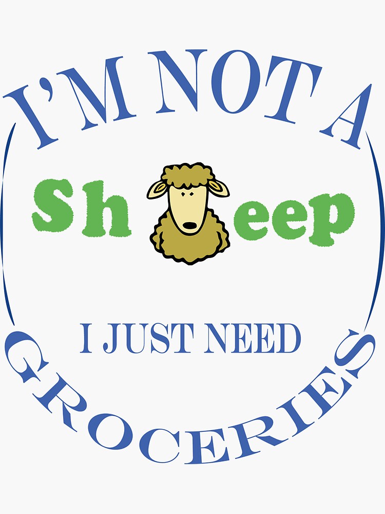 "im not a sheep i just need groceries: Sheep Face Mask, Sheeple Face ...