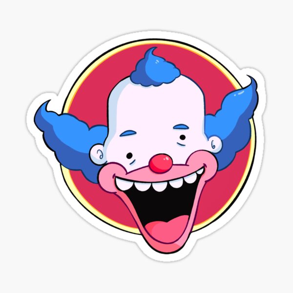 "Krusty The Clown logo" Sticker for Sale by hyayley | Redbubble