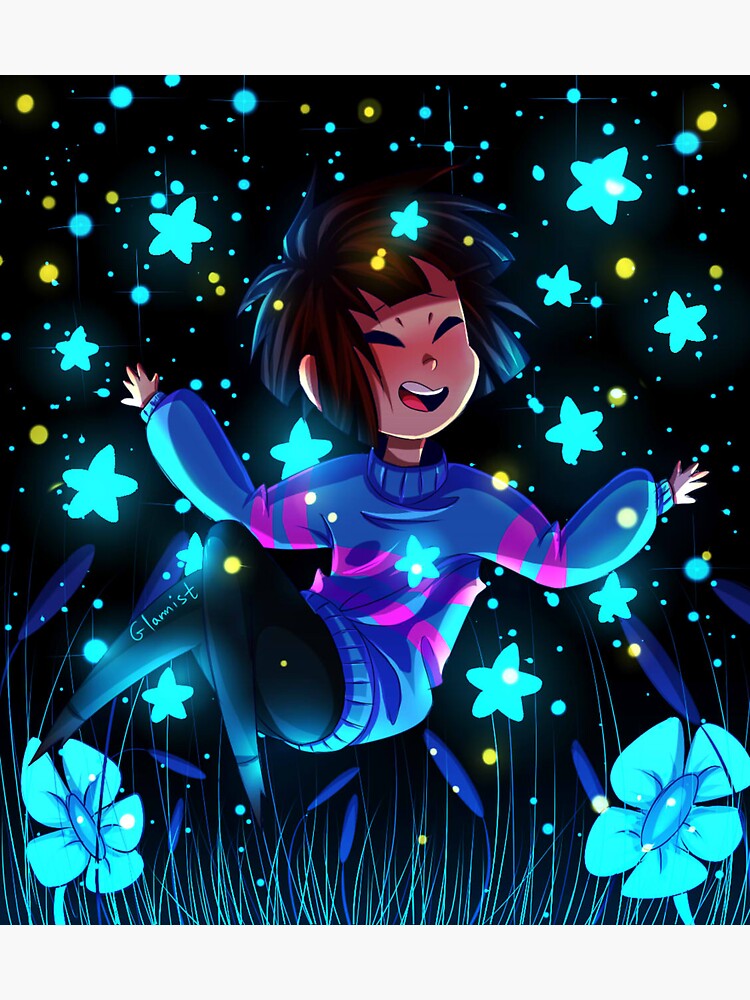 "Undertale - Frisk in Waterfall" Sticker for Sale by Glamist | Redbubble