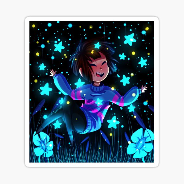 "Undertale - Frisk in Waterfall" Sticker for Sale by Glamist | Redbubble