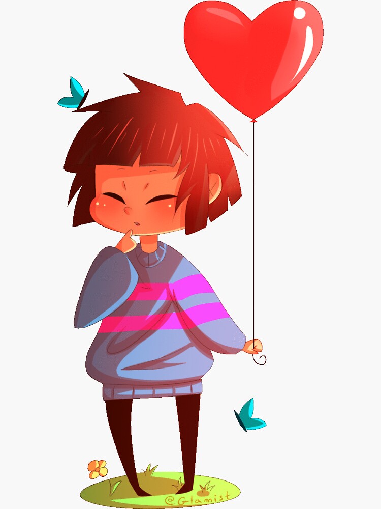 "Undertale Cute Frisk with Baloon" Sticker for Sale by Glamist | Redbubble