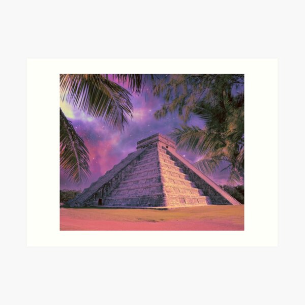 Lámina artística «impresionante pirámide azteca, gran vista en México ...