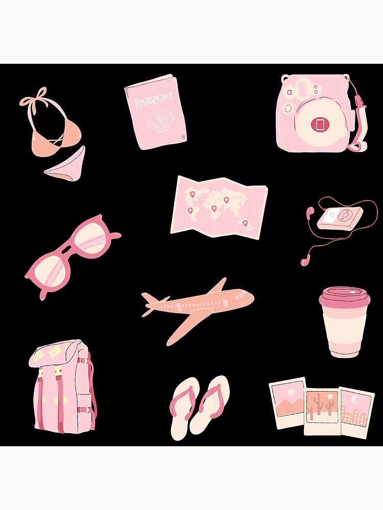 "PINK AESTHETIC TRAVEL STICKER PACK" Photographic Print for Sale by ...