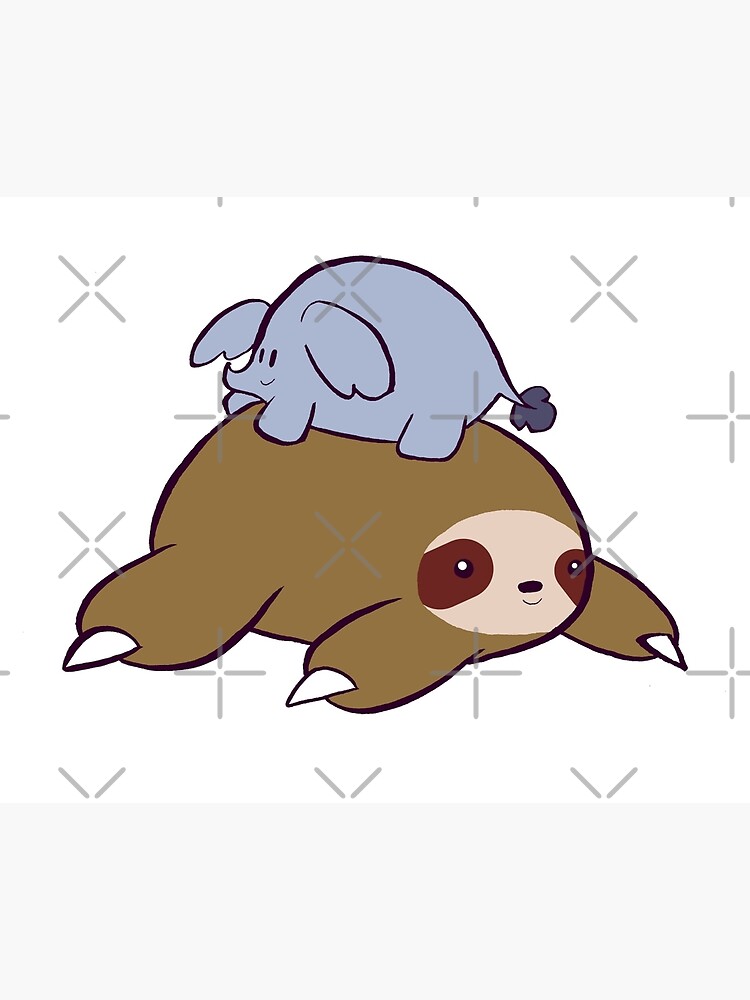 "Big Sloth and Tiny Elephant" Art Print by SaradaBoru | Redbubble