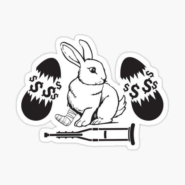 "Funny and Cute Lucky Bunny Rabbit" Sticker for Sale by HarlemsGee ...