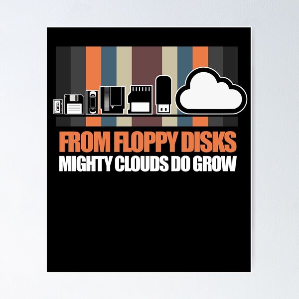 "Retro VHS Floppy Disk Evolution To The Cloud 80s Retro Tech Funny ...