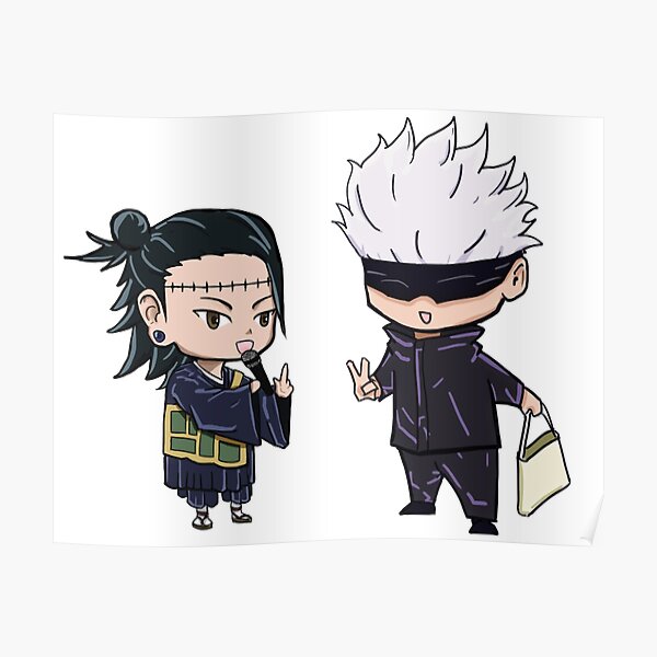 " Jujutsu Kaisen - Satoru Gojo and Friend Chibi Design" Poster for Sale ...