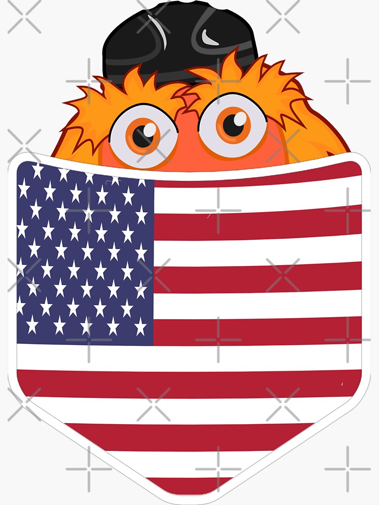 "philadelphia Flyers Mascot Gritty in Pocket American Flag Usa Flag ...