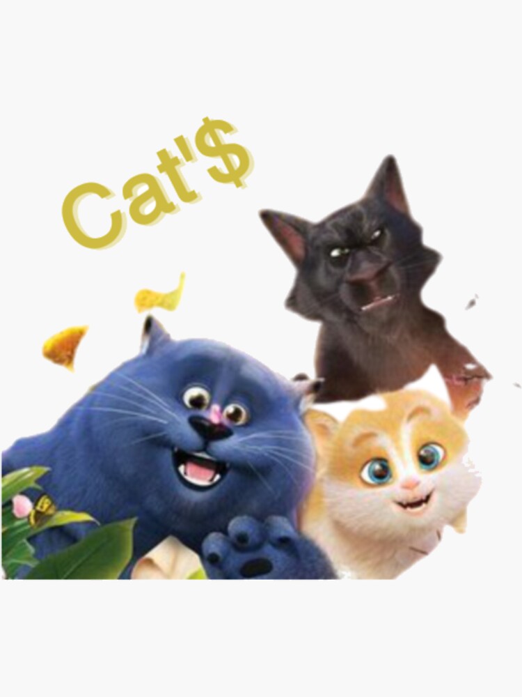 Pegatina « Gatito lindo gato, gatos animados ahogándose 2» de hebazaki ...