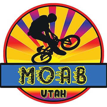 "MOUNTAIN BIKE MOAB UTAH BIKING MOUNTAINS" Sticker for Sale by ...