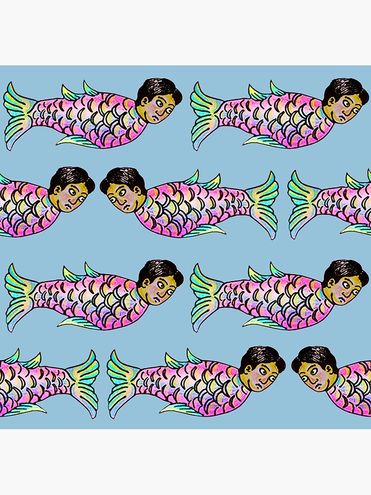 "Blue Fish People Fantasy Color" Art Print by tatutotal | Redbubble