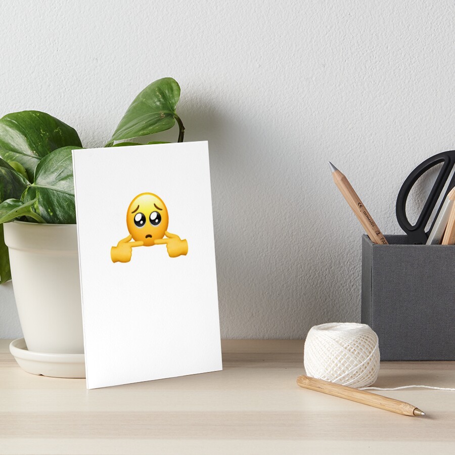 Lámina rígida «Shy uwu emoji cara tik tok meme triste tímido» de ...