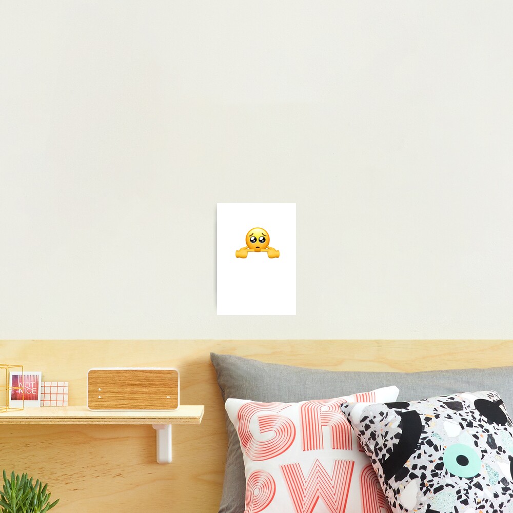 "Shy uwu emoji face tik tok meme sad shy" Photographic Print for Sale ...