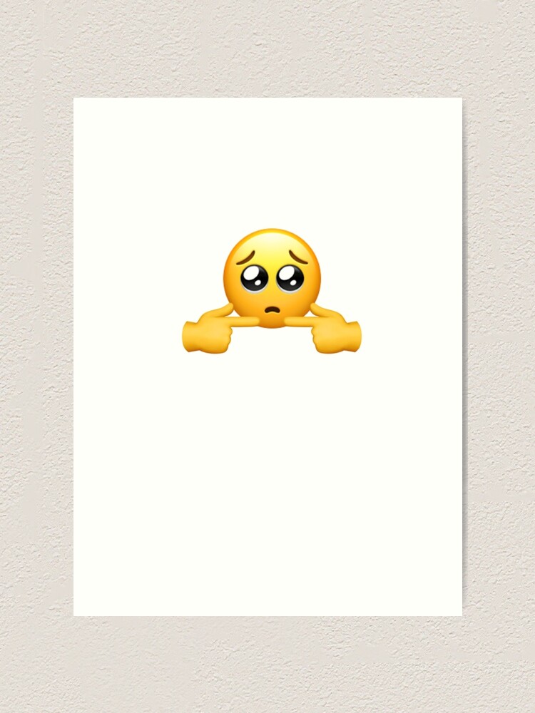 "Shy uwu emoji face tik tok meme sad shy" Art Print for Sale by ...