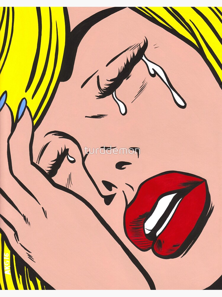 Blonde Crying Comic Girl Sticker For Sale By Turddemon Redbubble