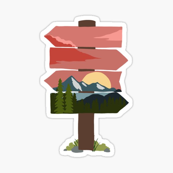 "Aesthetic Wood Sign" Sticker by Carolineparsons | Redbubble