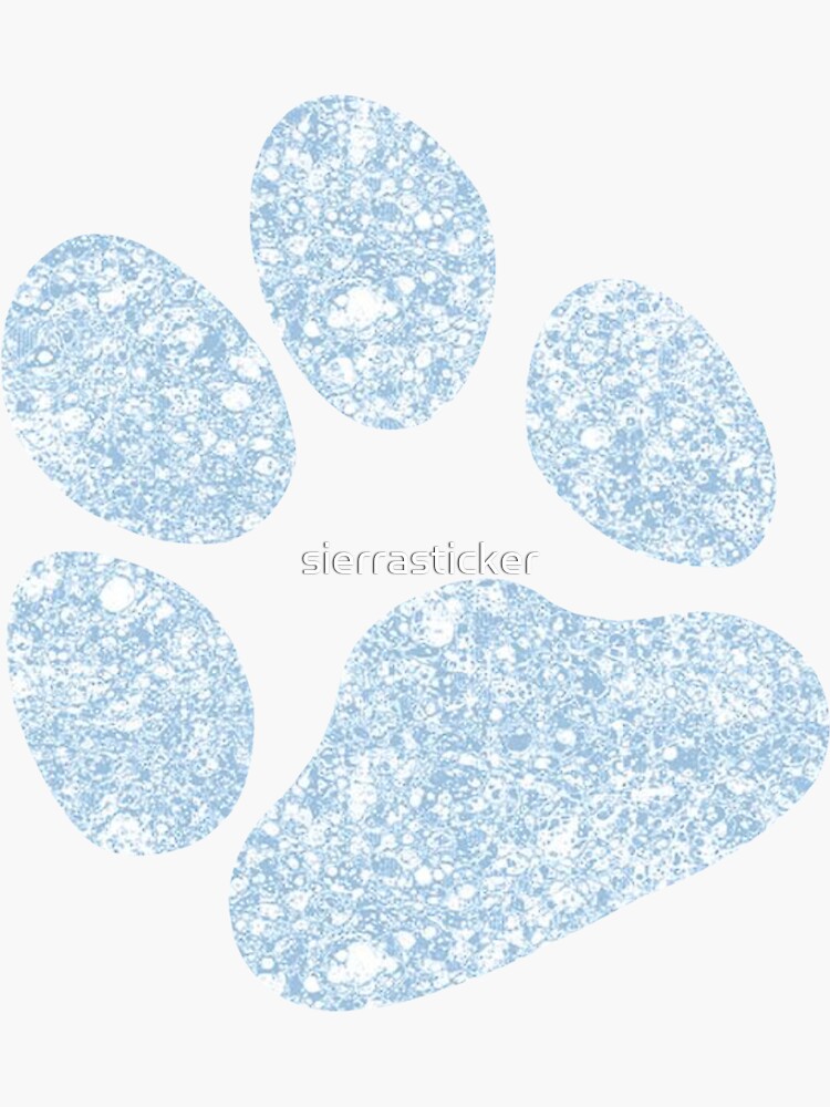 "BLUE SPARKLE PAW PRINT" Sticker for Sale by sierrasticker | Redbubble