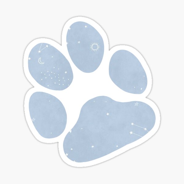 "BLUE STAR PAW PRINT" Sticker by sierrasticker | Redbubble