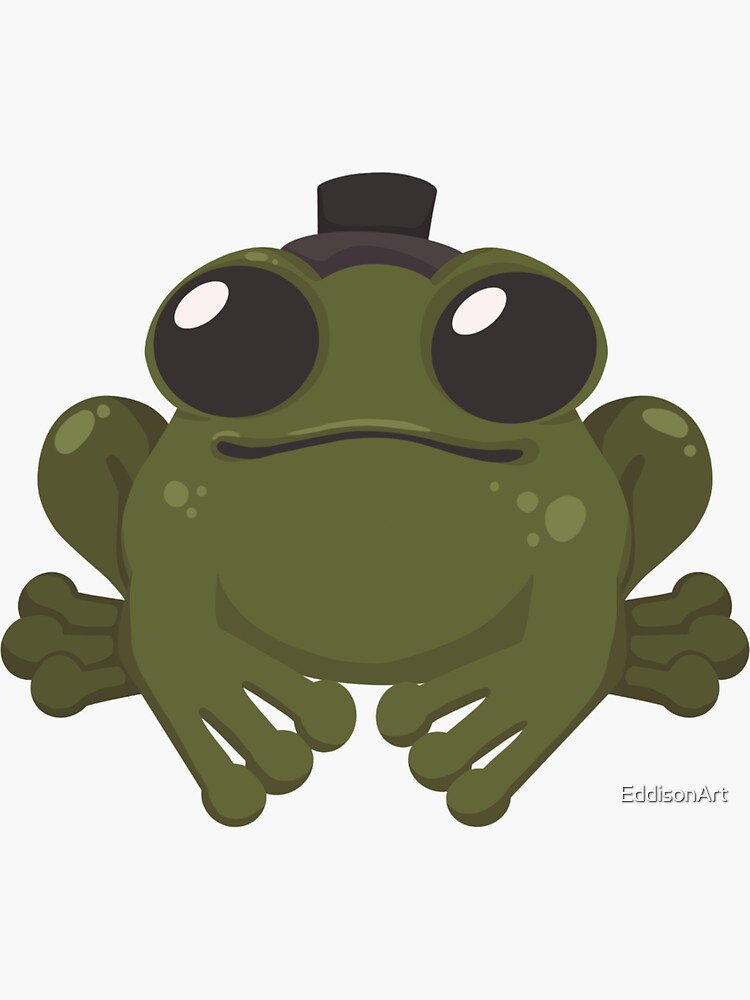 "Dapper in Frog Top Hat" Sticker for Sale by EddisonArt | Redbubble