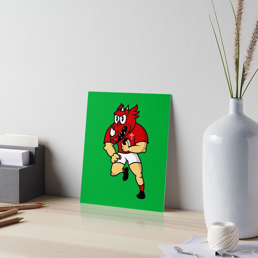 "Wales Cartoon Welsh Dragon Mascot" Art Board Print by Buckley-Design ...