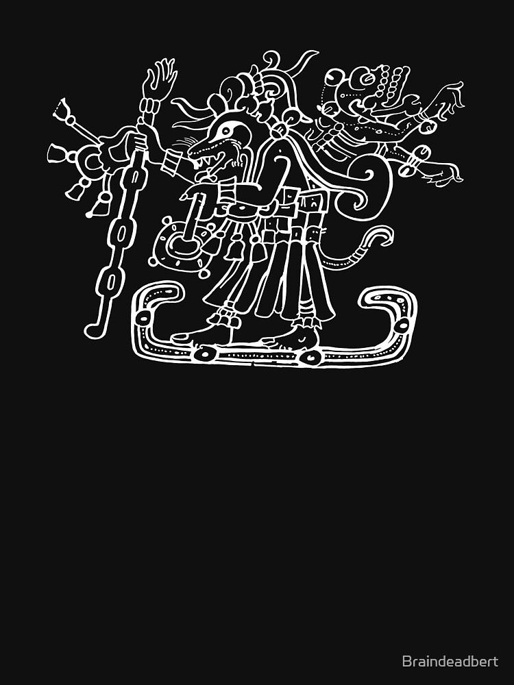 "Raccoon God with Skeleton in a Papoose from Dresden Codex" T-shirt for ...