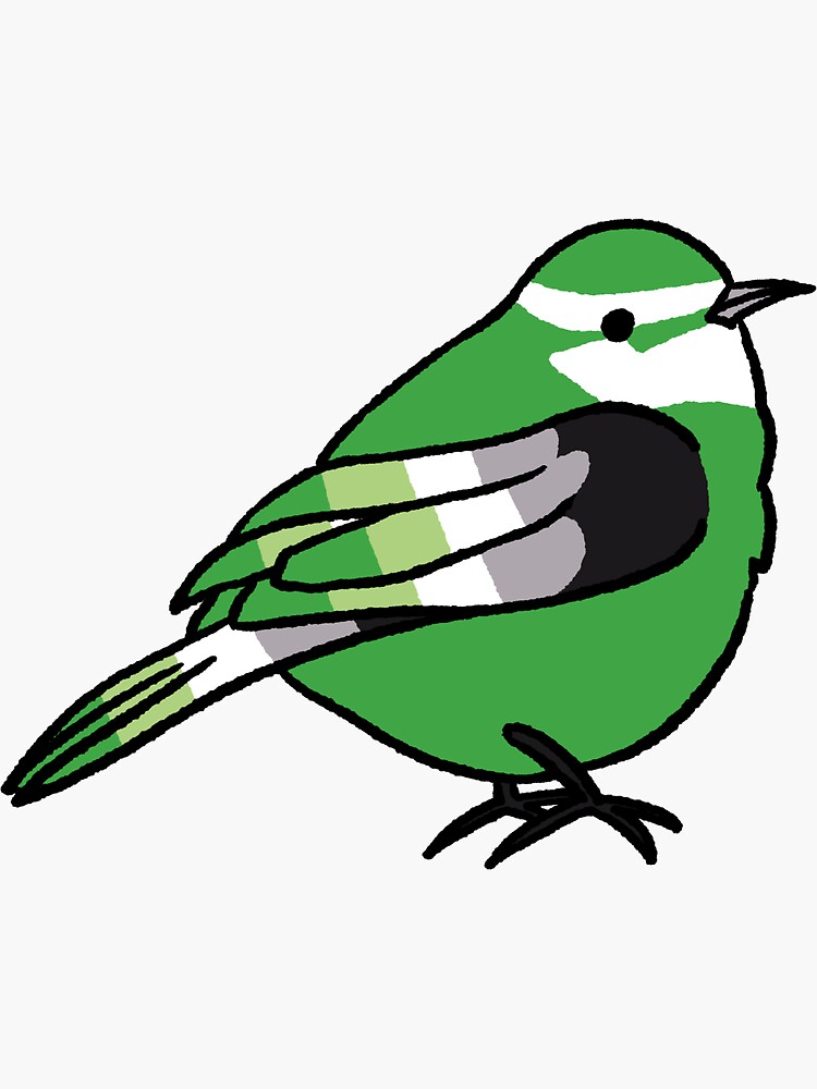 "Aro Bird" Sticker for Sale by dragondoodleart | Redbubble