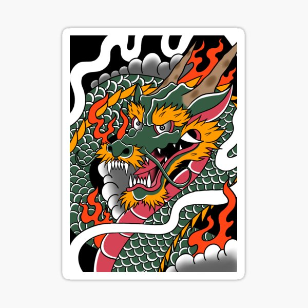 "Traditional Japanese dragon " Sticker for Sale by TylosRilos | Redbubble