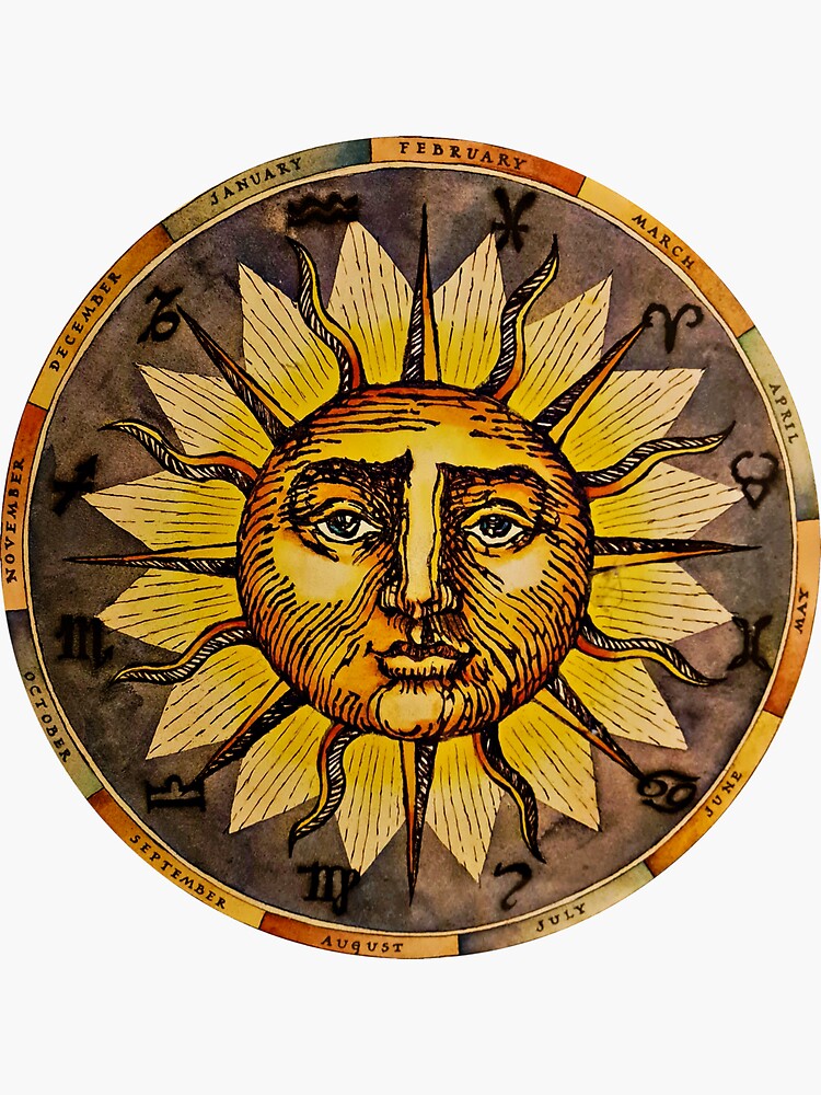 "Zodiac Sun" Sticker by Yalii | Redbubble