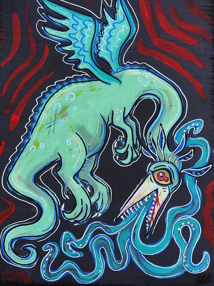 "The Snallygaster" Sticker for Sale by MapleMothPaints | Redbubble