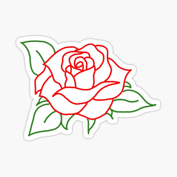"Lovely Rose (outline)" Sticker for Sale by mgir-art | Redbubble