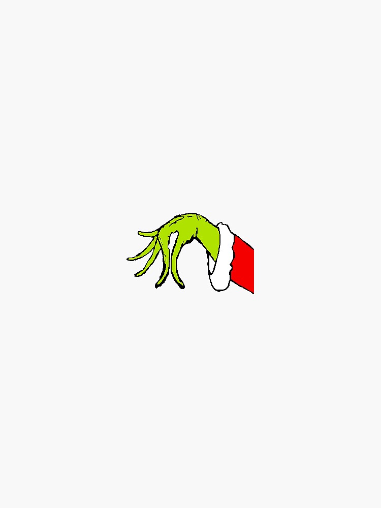 "the grinch hand" Sticker for Sale by annamgwater | Redbubble