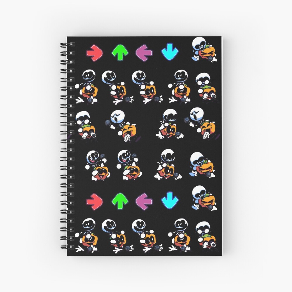 "Skid & Pump Friday Night Funkin Black" Spiral Notebook for Sale by ...
